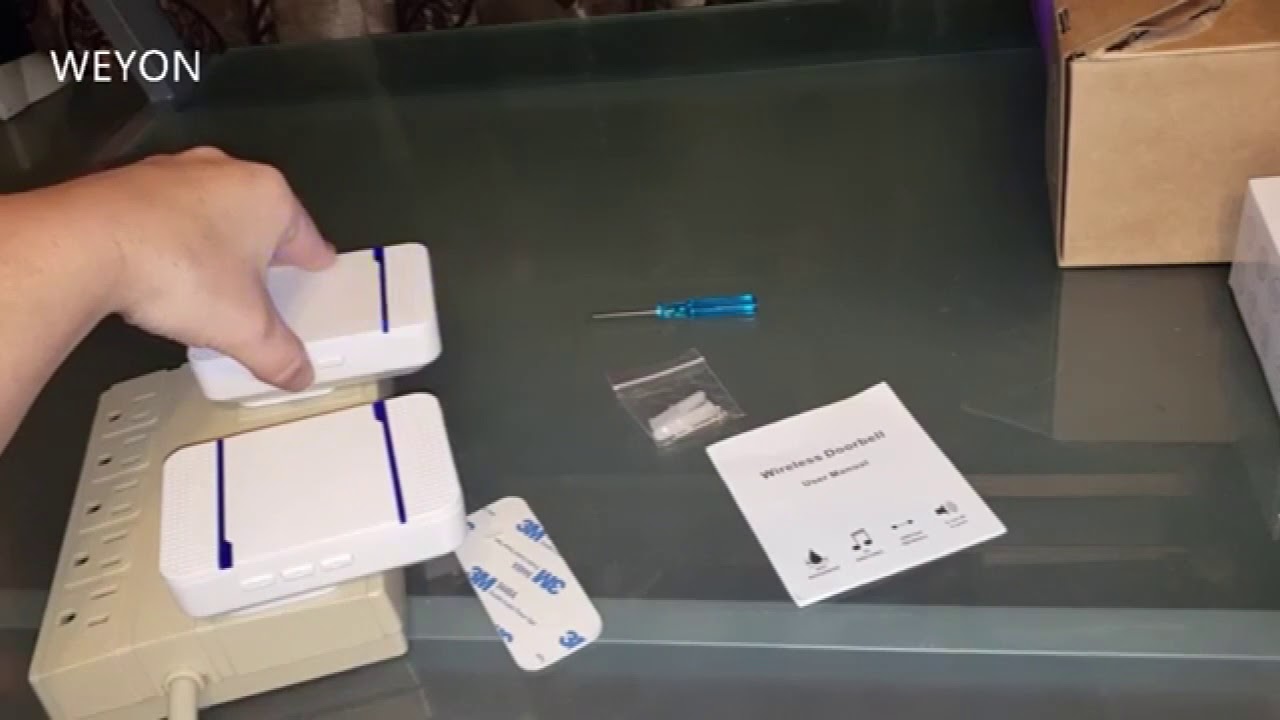 Wireless Doorbell with 2 Receivers and 1 Push Button Transmitter - YouTube