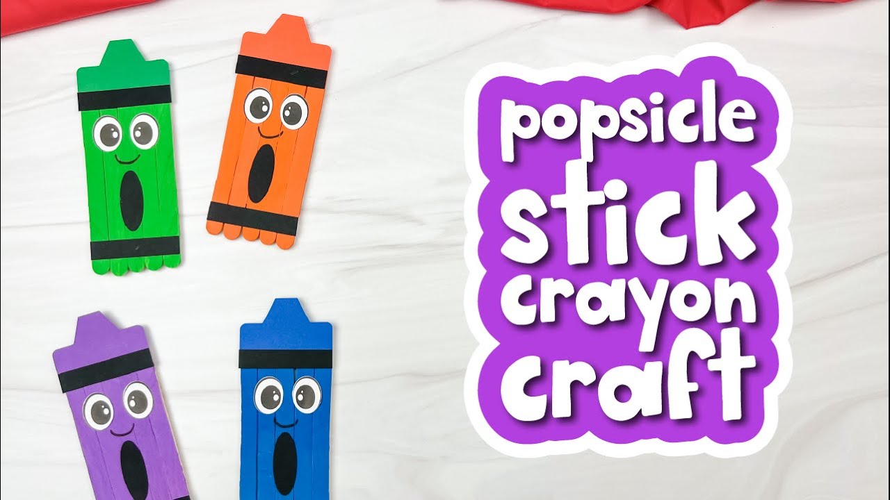 Popsicle Stick Crayon Craft For Kids - YouTube