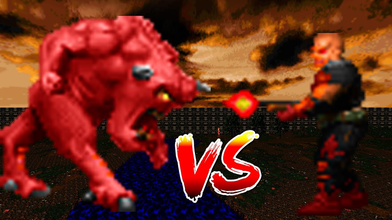 Pinky vs Zombie Shotgun - BRUTAL DOOM Monster Infighting - YouTube