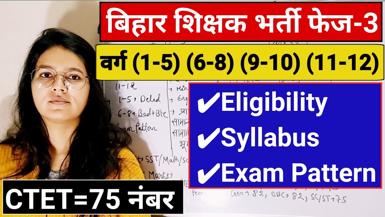 BPSC TRE 3 (1-5) (6-8) (9-10) (11-12) Eligibility, Syllabus,Exam ...
