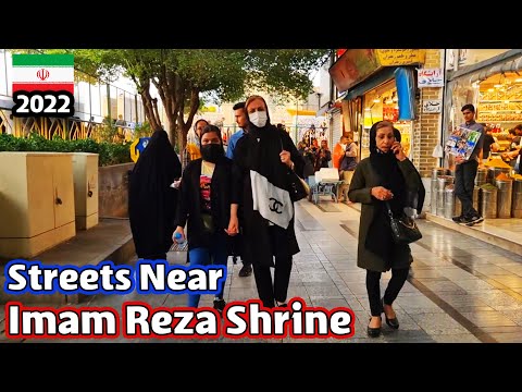 Walking tour | streets of near Imam Reza shrine in Mashhad | Iran Ramadan 2022