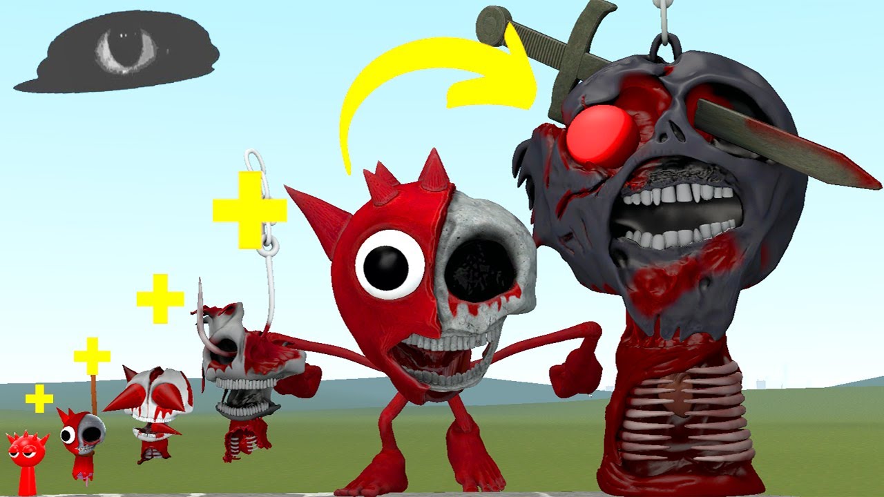 NEW EVOLUTION OF ALL PHASES OF RED (RADDY) SPRUNKI In Garry's Mod - YouTube