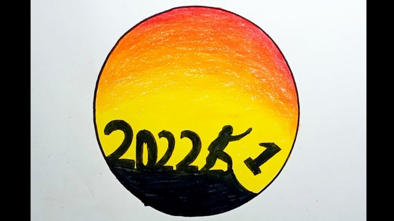 How To Draw Happy New Year 2022 Easy Step By Step |Drawing New Year ...