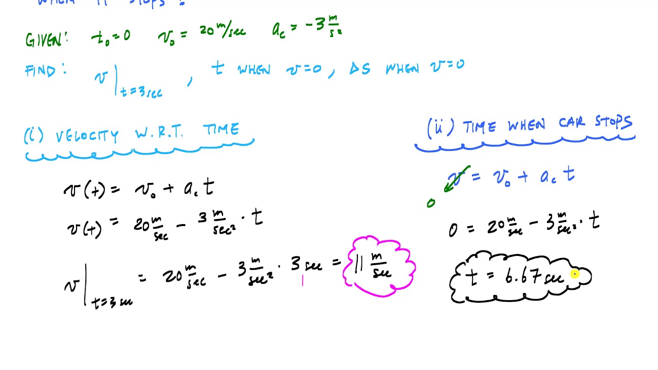 Constant Acceleration Example 1-D Motion - Engineering Dynamics - YouTube