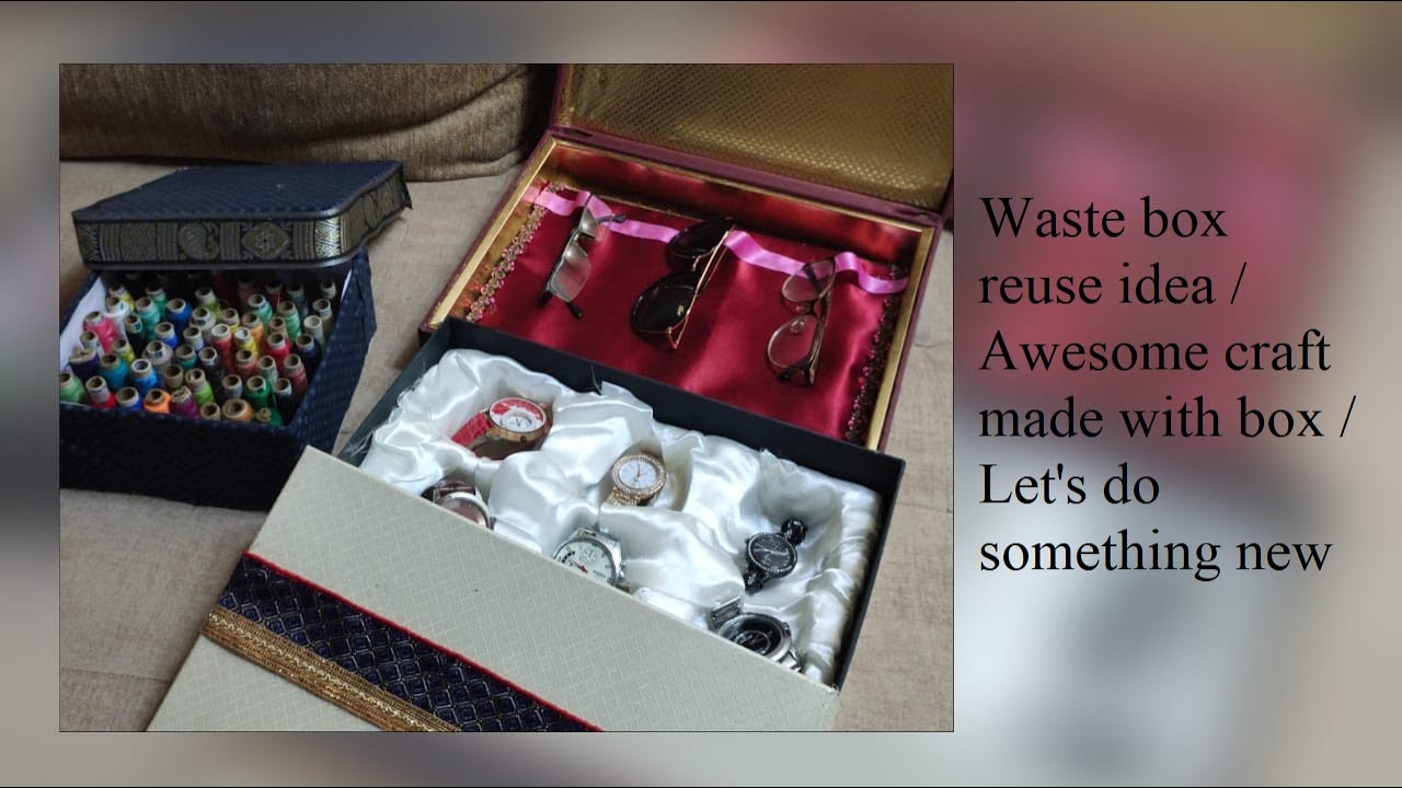 Waste box reuse idea / Awesome craft made with box / Let's do something ...