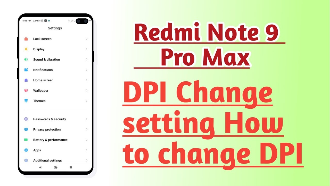 Redmi Note 9 Pro Max , DPI Change setting How to Change - YouTube
