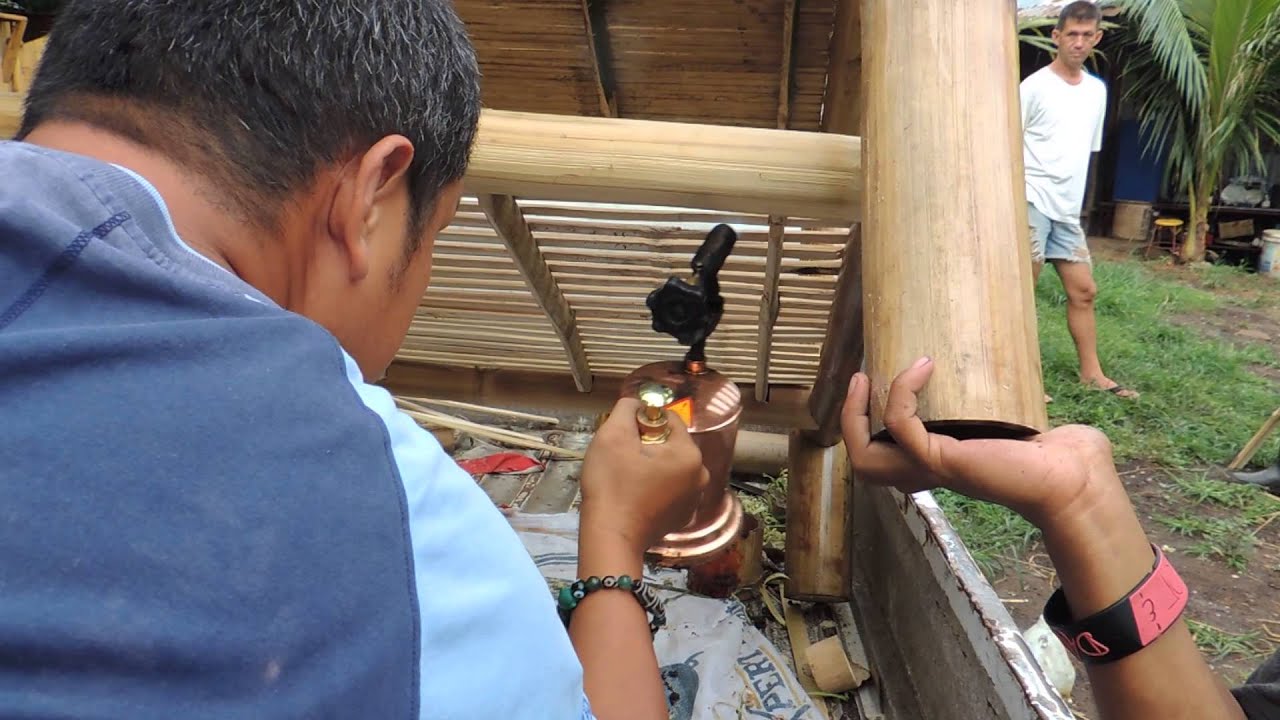 Adding a 2nd layer and blow-torching the Bamboo Table - YouTube