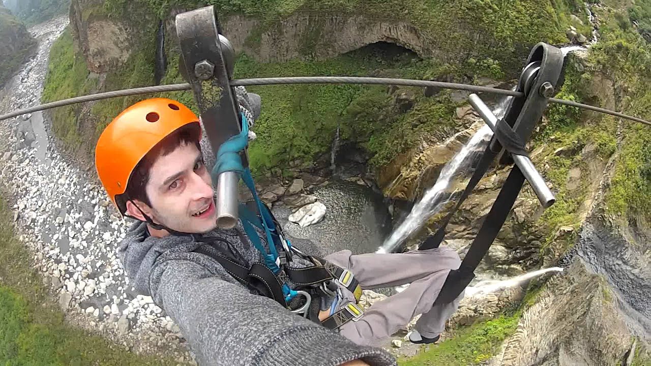 Zip Line Ecuador waterfalls - YouTube