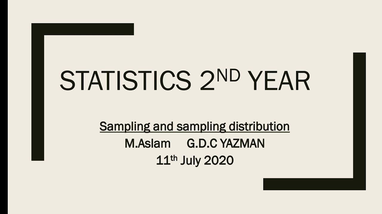 Statistics 2nd year...Lecture no.8 - YouTube