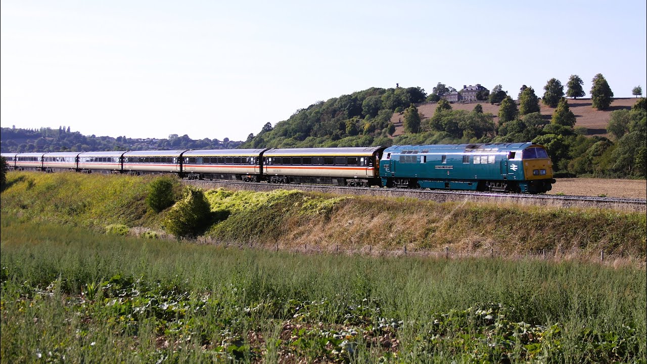 D1015 Western Champion WHIZZES through the meadows near BATH on August ...
