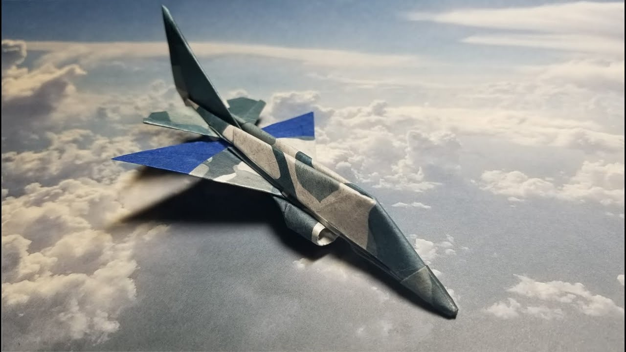 Scimitar Origami Fighter Jet Tutorial - YouTube