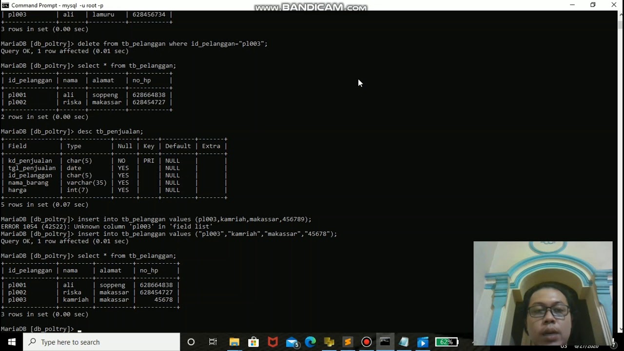 Membuat database di cmd part#4 - YouTube