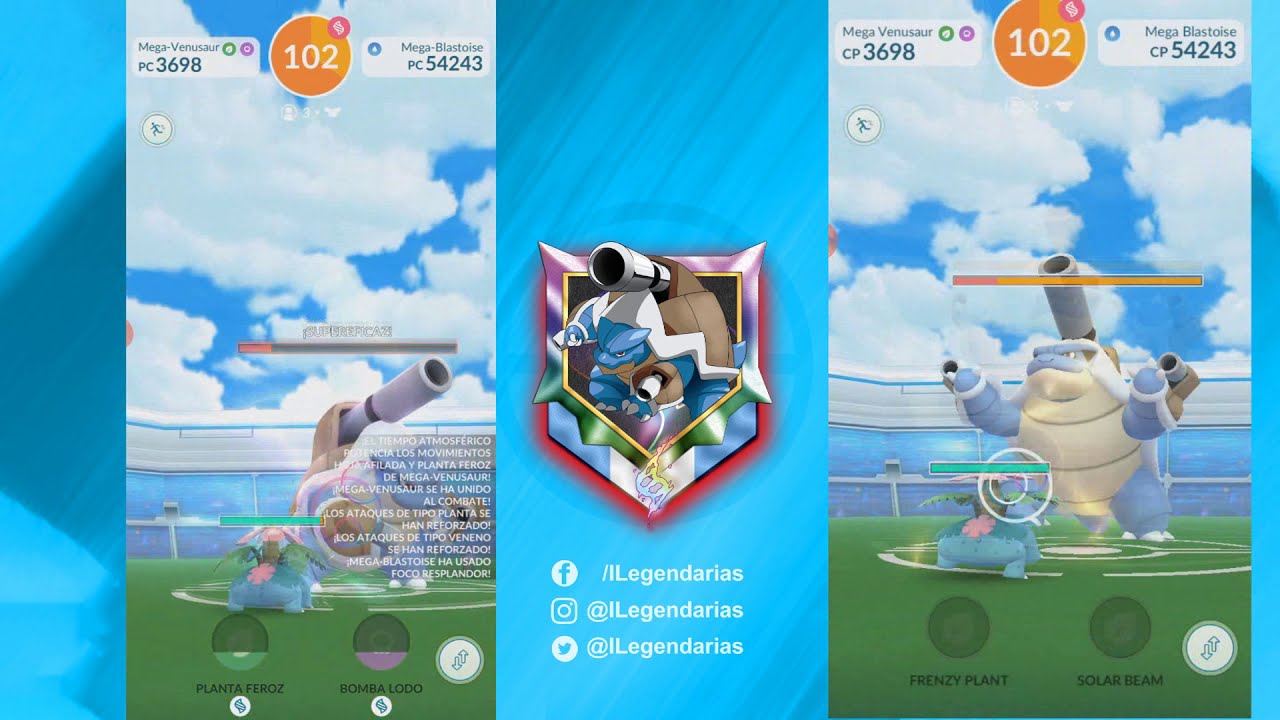 Mega Blastoise Raid Trio c/Counters Tipo Planta(Clima Soleado) - YouTube