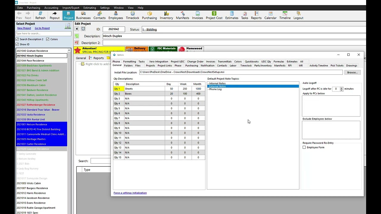 FEATURE: Default Project Note Topics in @Crows Nest Software - YouTube