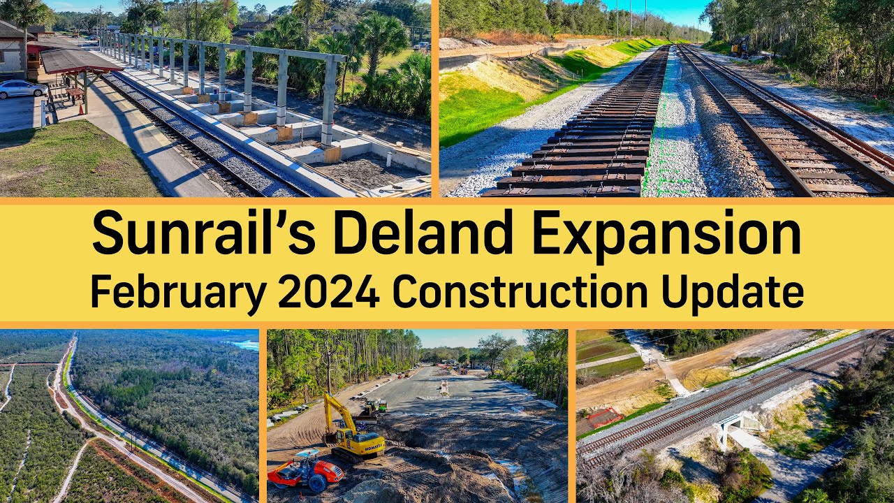 Sunrail Deland Expansion Construction - February 2024 - YouTube