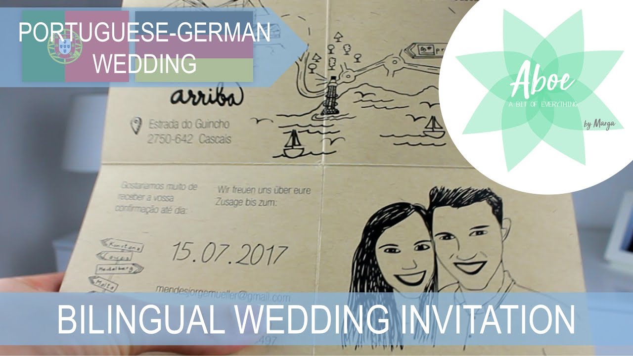 Bilingual Wedding Invitations | Portuguese-German Wedding | Aboe by ...
