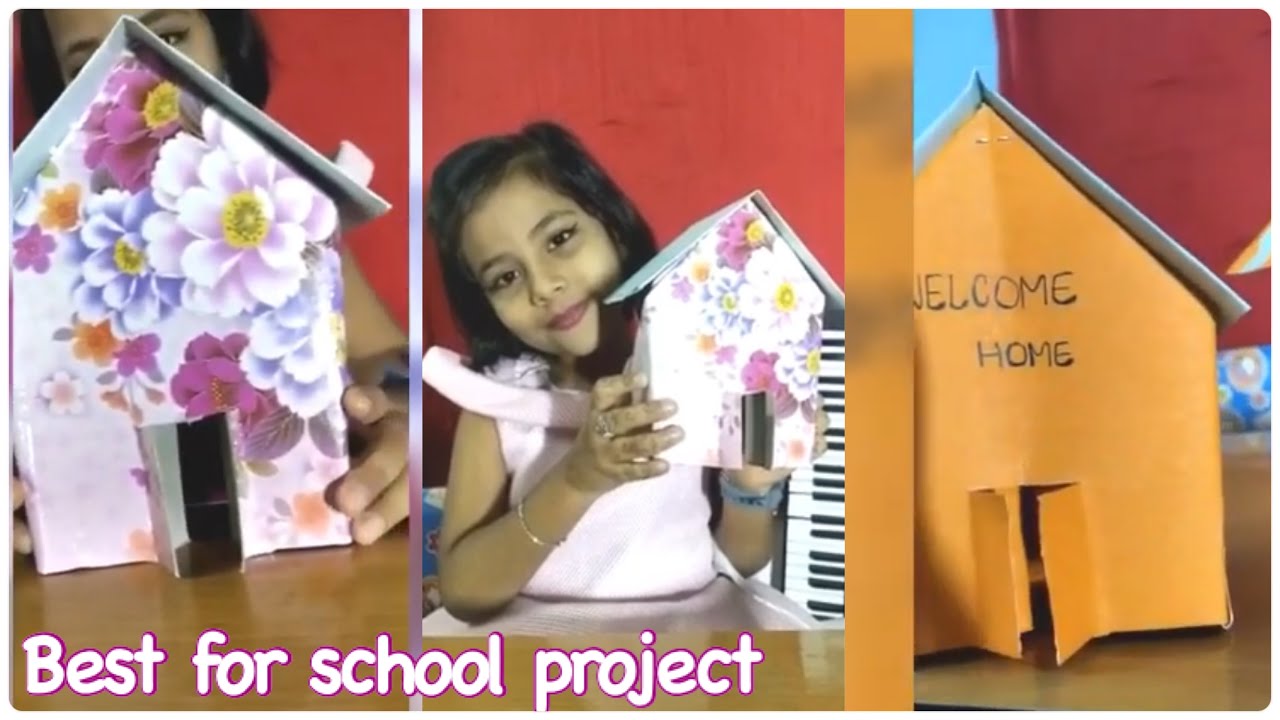 Waste cardboard 🏠 little house - YouTube