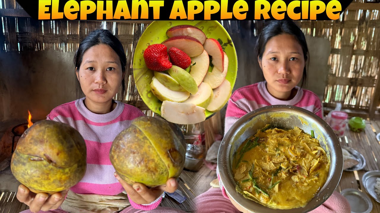 Cooking Elephant Apple Recipe with Dry fish | My daily Fruits eating ...