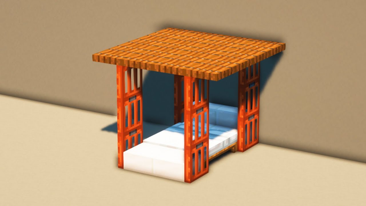 Acacia Bed Decoration In Minecraft - YouTube