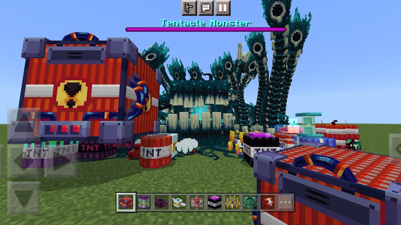 TNT Megapack vs Warden Tentacle Boss mod in Minecraft - YouTube