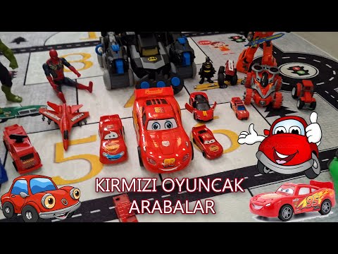 1 Valiz Dolusu Kırmızı Oyuncak Araba 🚗 Şimşek McQueen Optimus Prime Dönüşüyor 💥 #oyuncakaraba