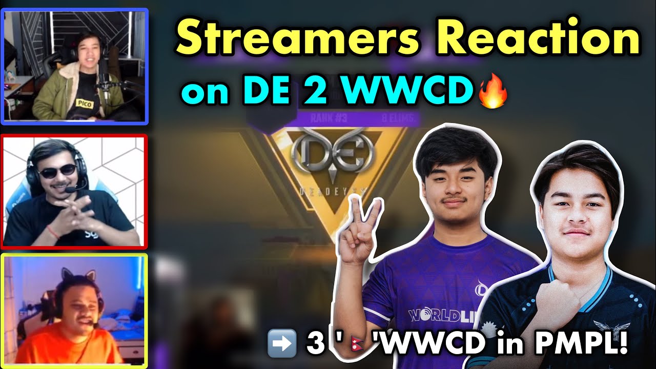 Streamers and Casters React to DE 2 WWCD🔥🇳🇵| SG vs MAB⚡️ | SG WWCD in ...