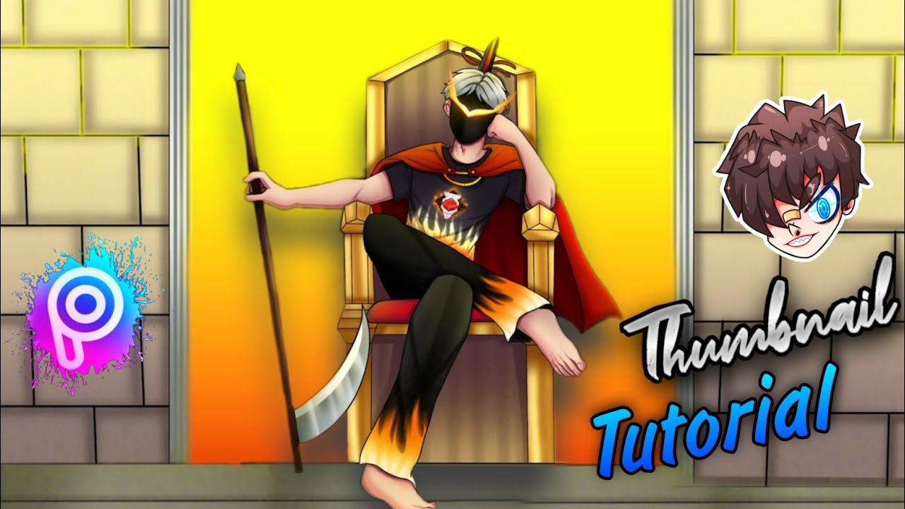 How To make Cartoon Thumbnail Like Ruok FF & White444 🔥 Picsart ...