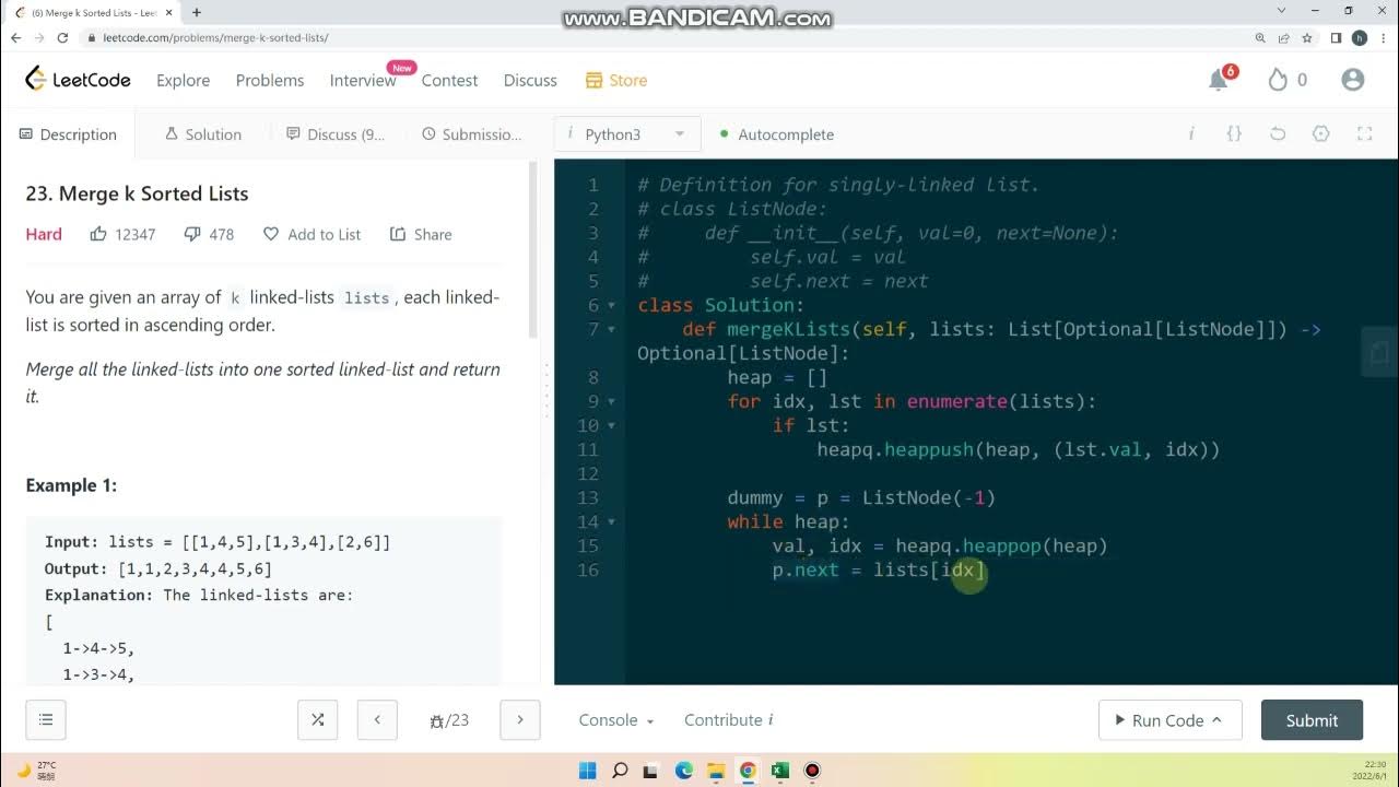 leetcode 23 Heap - YouTube