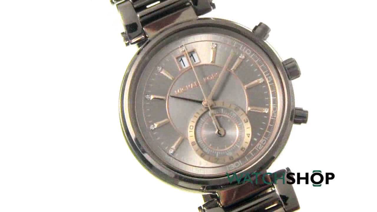 Michael Kors Ladies' Sawyer Chronograph Watch (MK6393) - YouTube