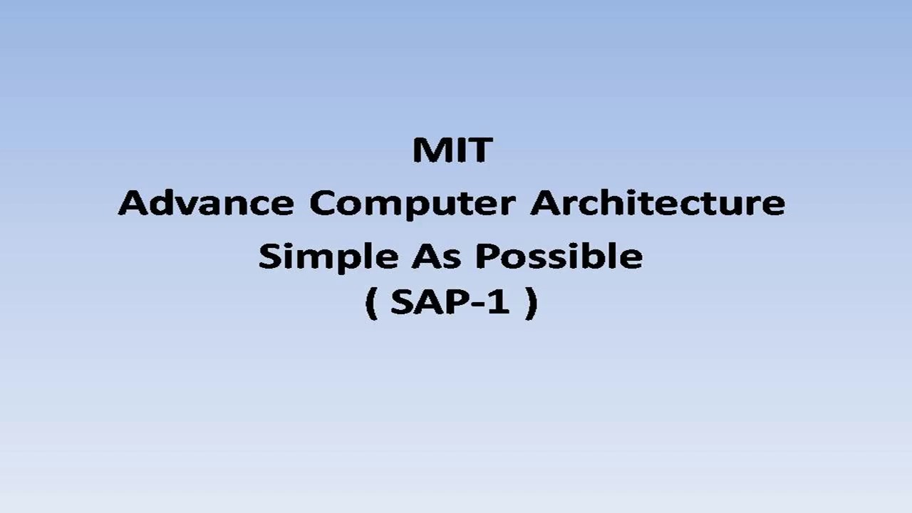 SAP1 Computer Architecture - YouTube