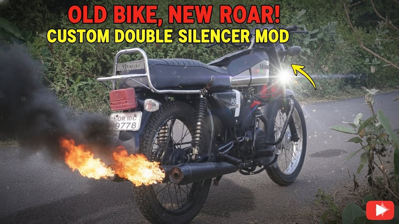 Double silencer mod on my old bike | Kawasaki 4s Champion double ...