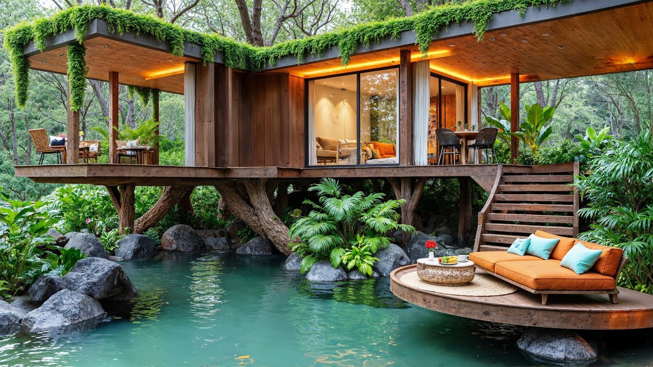🍃 Forest Treehouse Lounge with Smooth Jazz | Relaxing Morning Jazz ...