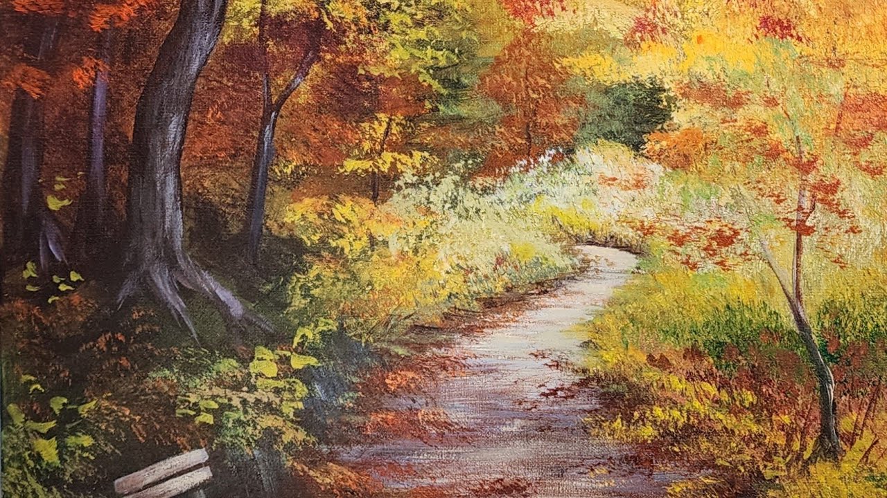How to Paint an Autumn Woodland Trail Acrylic Painting LIVE Tutorial ...
