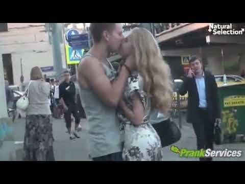 Funny kissing prank