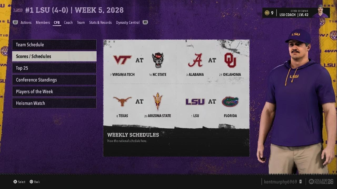 CFB 26 LSU @ Florida Week 5 2028 - YouTube