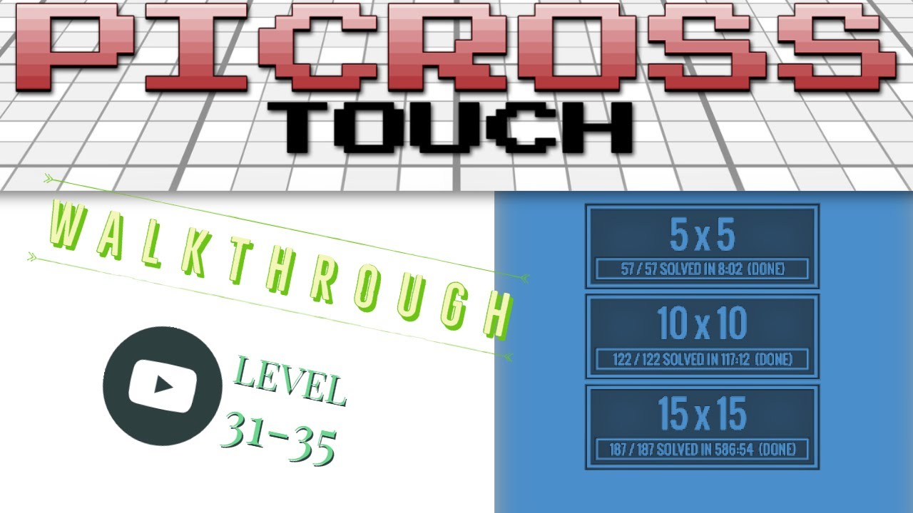 How to Picross Touch Level 36-40 Hard Difficulty | Picross Touch ...