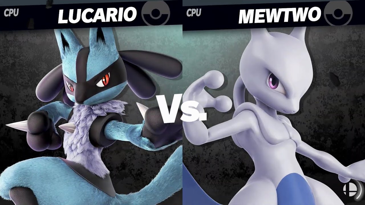 Super Smash Bros. Ultimate - Lucario (Light Blue) vs Mewtwo (Blue ...