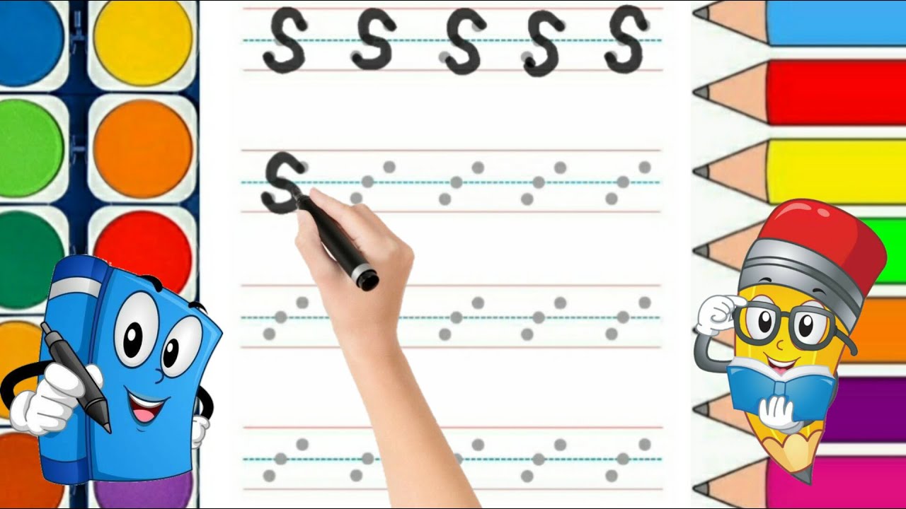 Learn to write uppercase letter S with Happy brain kids learning | how ...