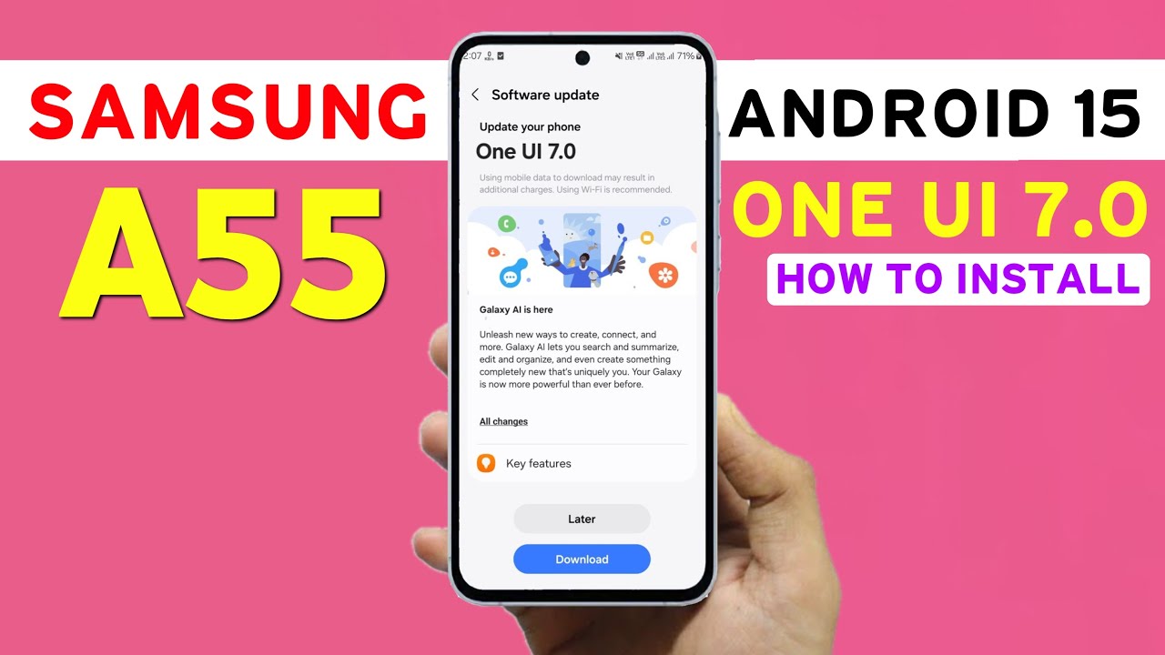 How to Install One Ui 7.0 Beta Update in Samsung A55 | Android 15 ...