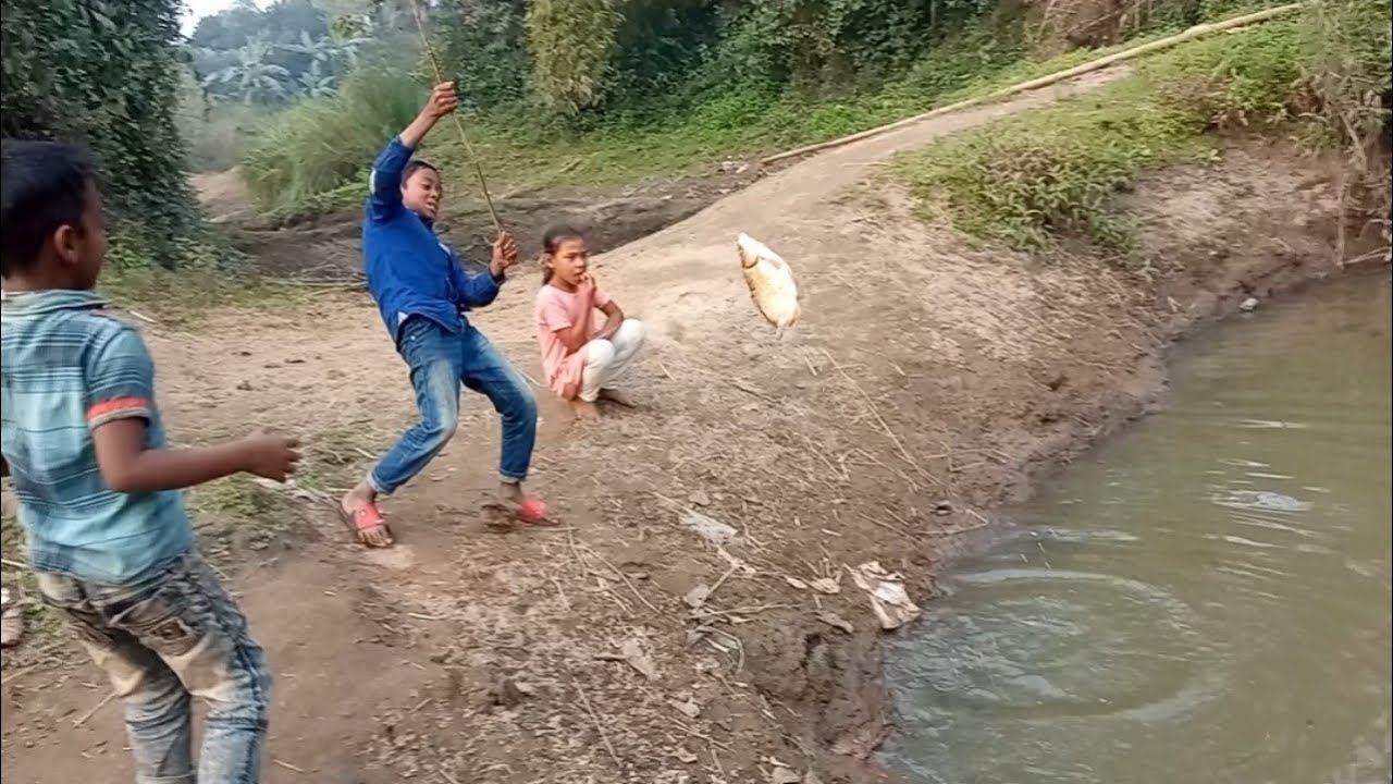 Little Boy Catching Fish By Hook - Best Kids Fishing Video. - YouTube