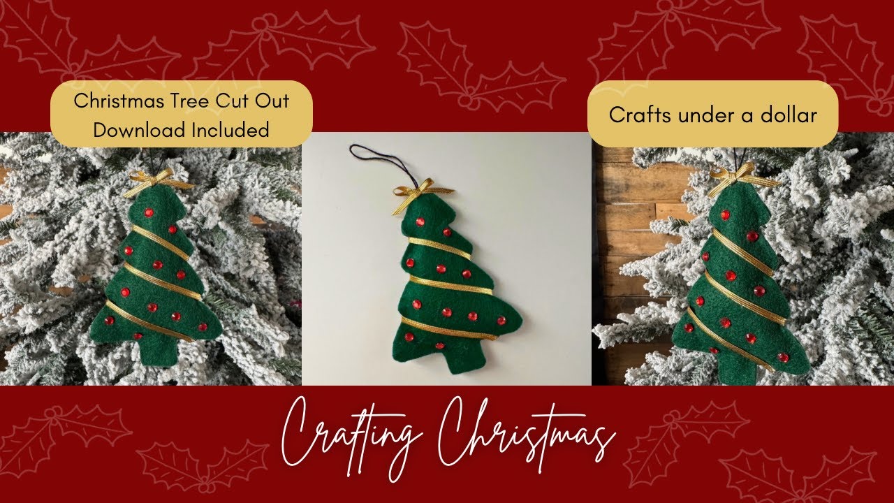 DIY FELT CHRISTMAS TREE ORNAMENT - DOLLAR TREE CHRISTMAS DIY DUPES 2024 ...