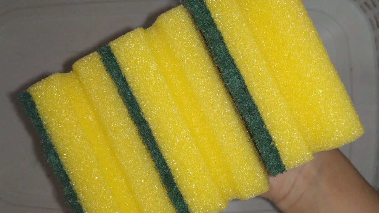 ×3 Kitchen Sponges Dry Ripping | Sponge ASMR - YouTube
