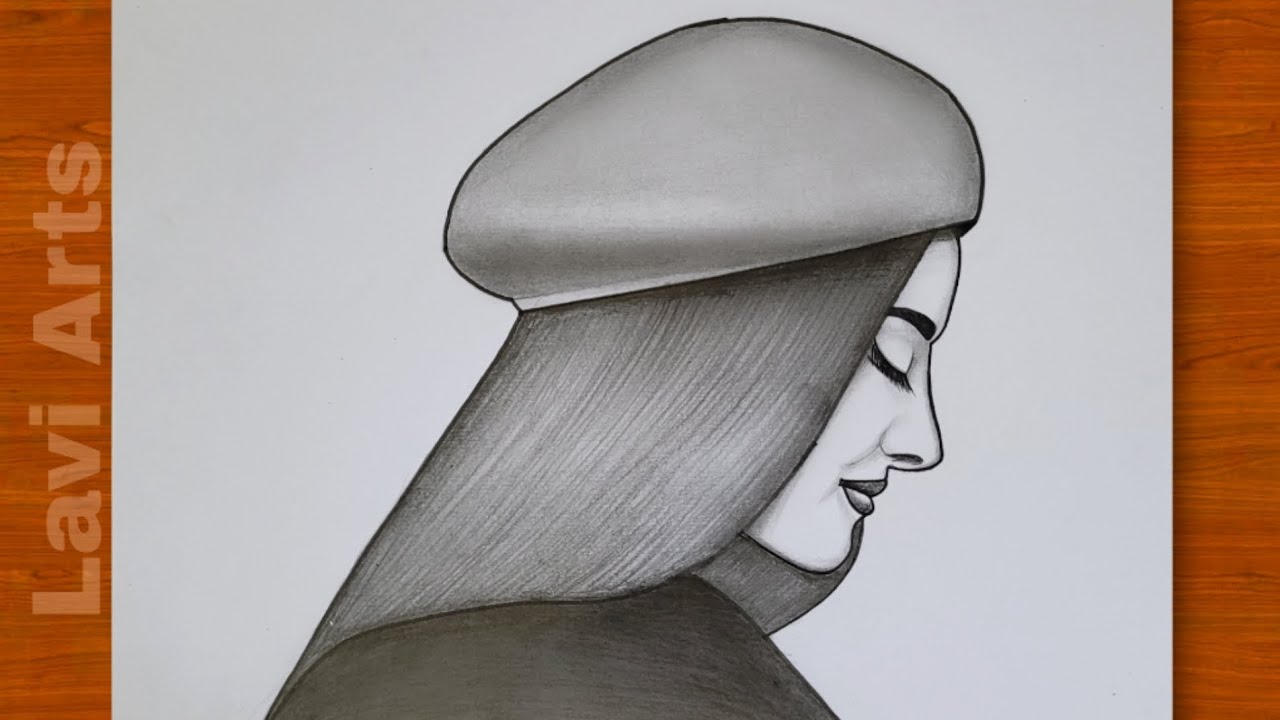 Very Easy Girl drawing for beginners | Girl with Beautiful hair drawing ...