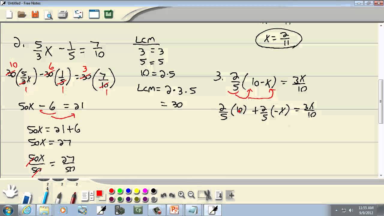 Elementary Algebra Solving Linear Equations Involving Fractions And elementary-algebra-solving-linear-equations-involving-fractions-and