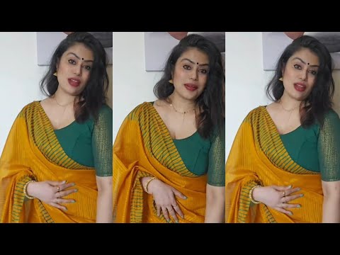 Mustard Yellow Cotton Silk Saree with Green Blouse | Elegant Traditional Indian Saree Look