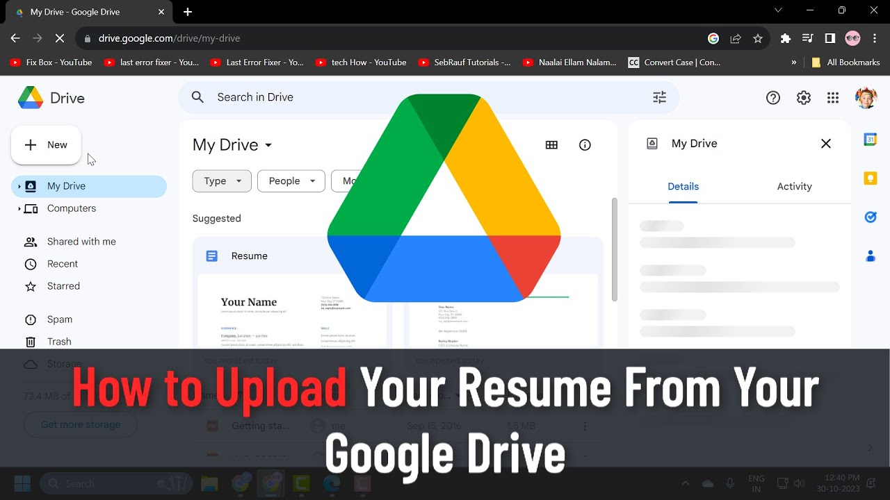 How to Upload Your Resume From Your Google Drive (Guide) - YouTube