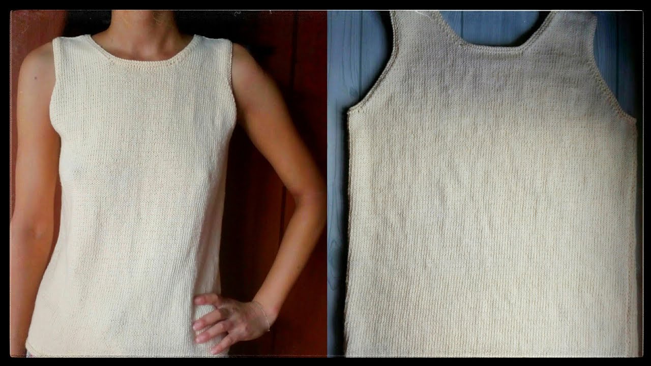 How to knit tank top, bottom up knitting tutorial. - YouTube