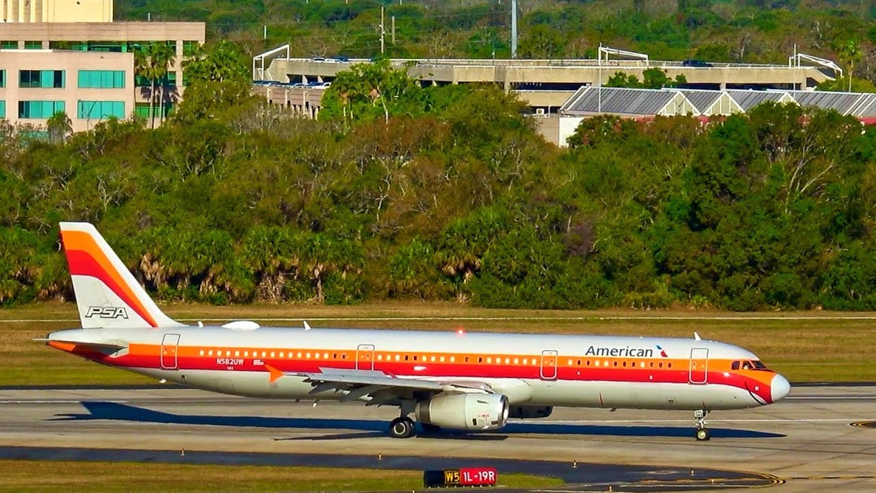 PSA Retro Livery Jet Blue Wheelie Spotting TPA - YouTube