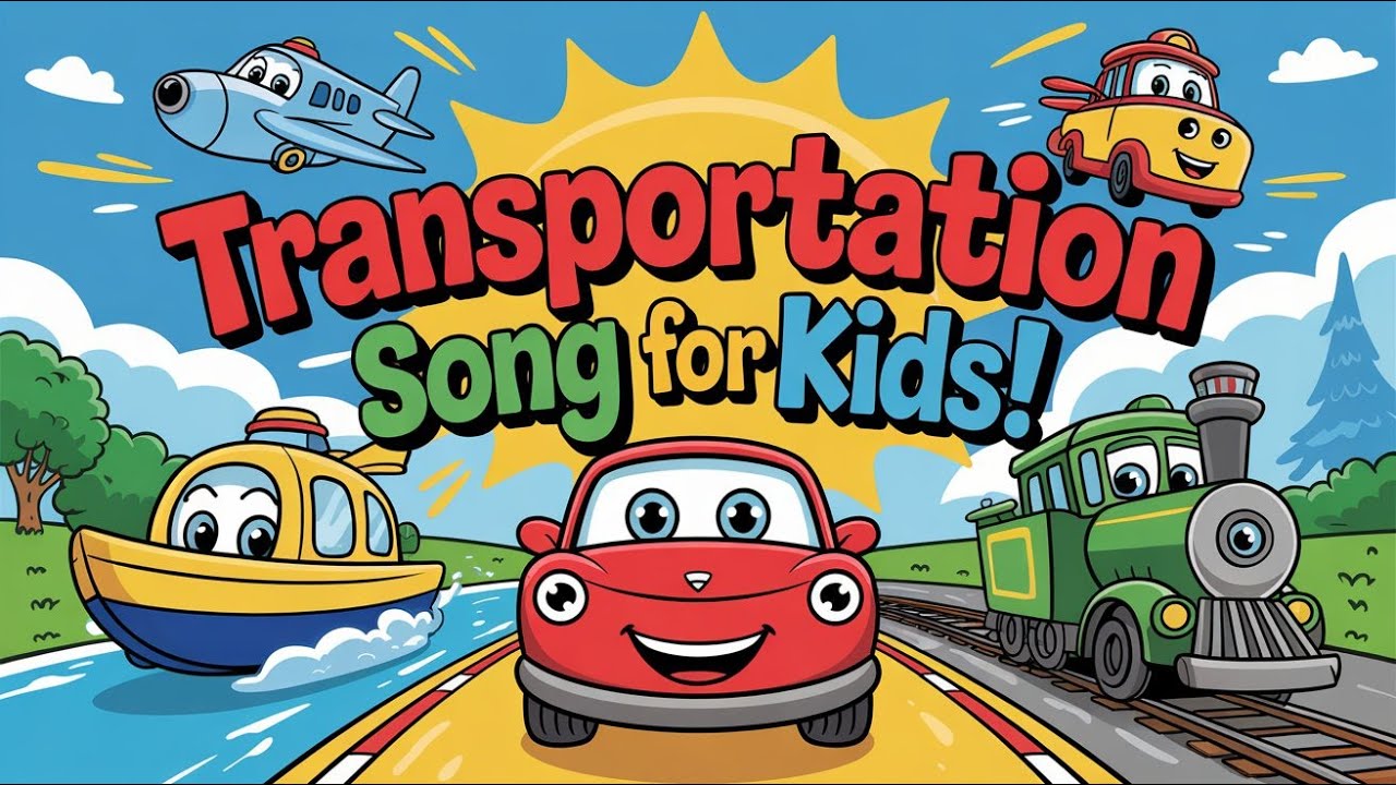 Transportation Song for Kids | Fun Learning with Cars, Trains, Boats ...