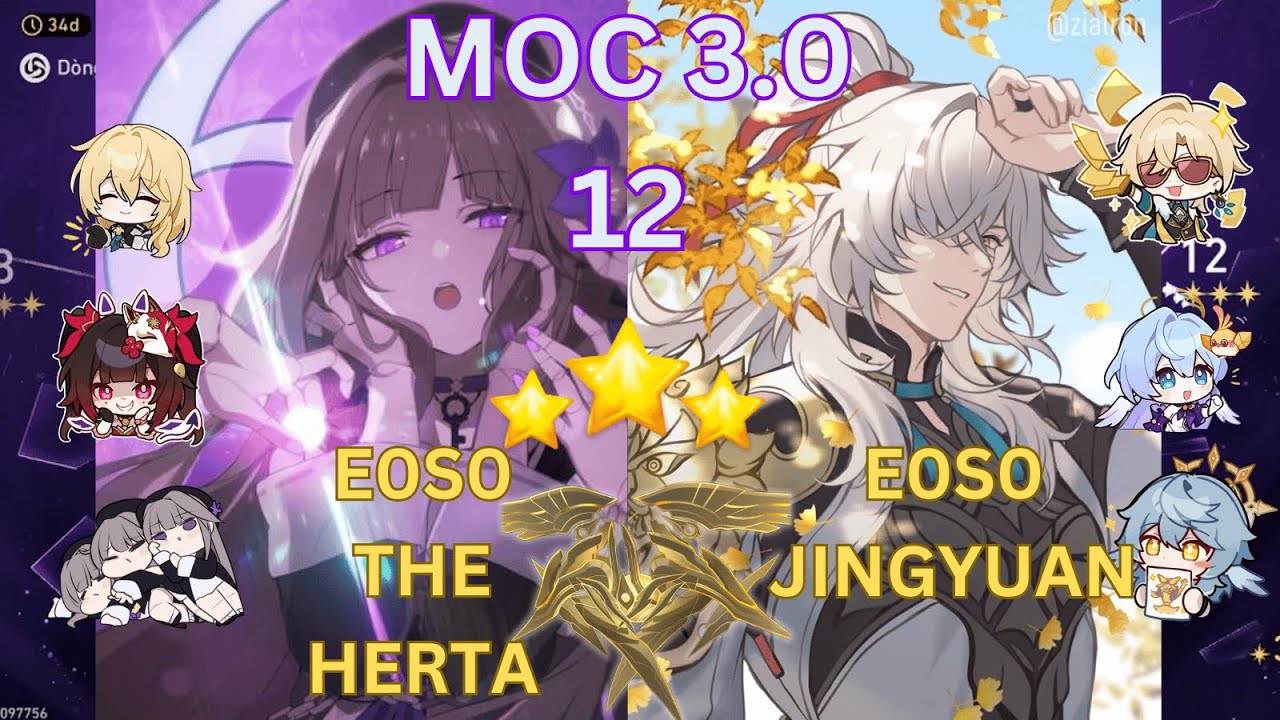 NEW Memory of Chaos MOC Floor 12 (3 Stars) E0S0 THE HERTQ & E0S0 JING ...